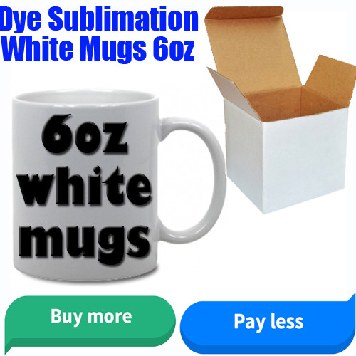 8x WHITE MUGS 6oz with gift box for DYE Sublimation ink printing Bris ...