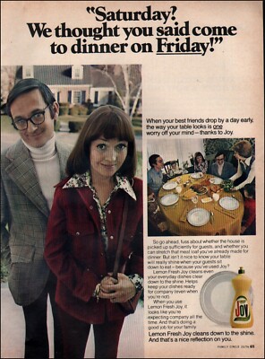 1976 Print ad Lemon Joy retro Detergent Dishes Couple Jackets fashion ...