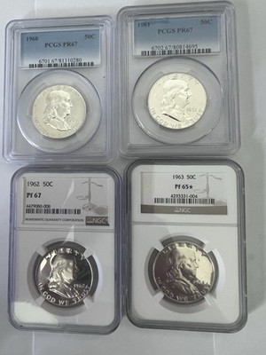 Franklin Proof Half Dollar Set 1960, 1961, 1962, 1963 | eBay