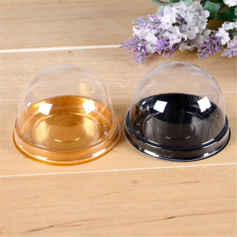 50/100X Clear Plastic Mini Cupcake Boxes Cake Packing Boxes Muffin Pod ...