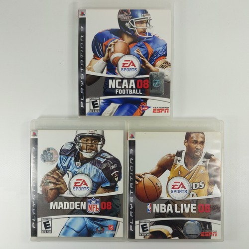 NBA Live Madden NFL & NCAA Football 08 - PlayStation 3 - Sports Bundle ...