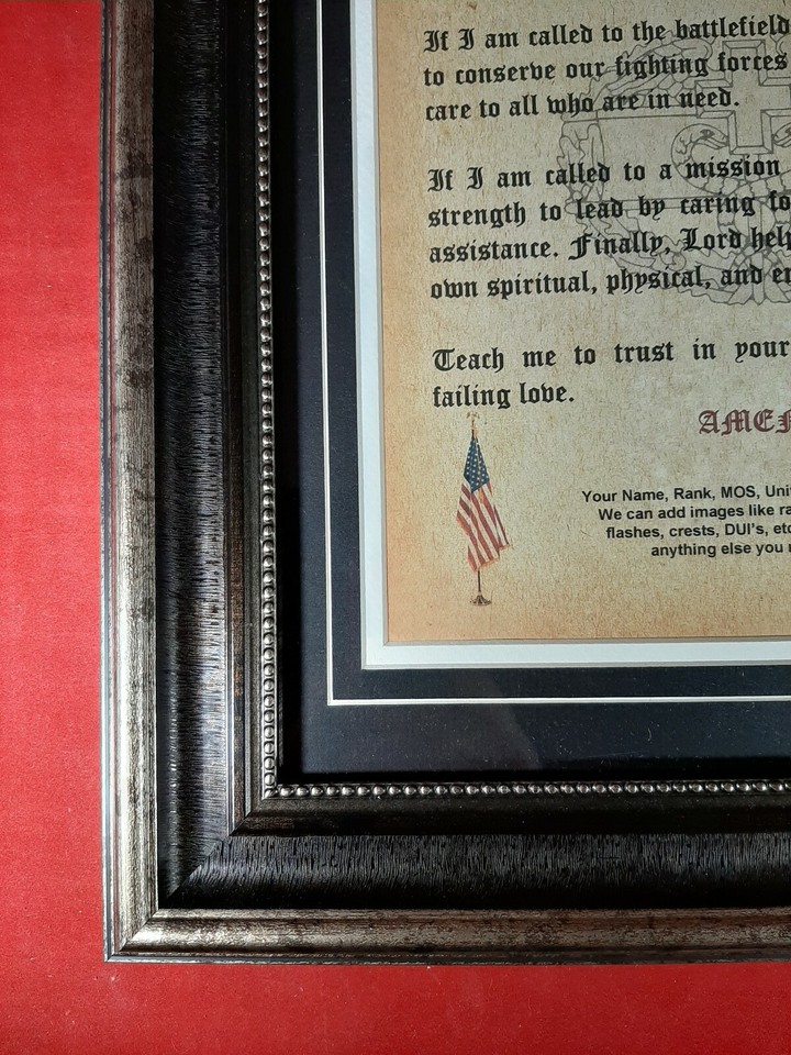 MC-BEST: Army Combat Medic Prayer FRAMED MATTED PERSONALIZED | eBay