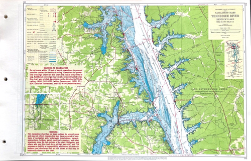 1984 TVA TENNESSEE RIVER Navigation Chart Map KENTUCKY LAKE Land ...
