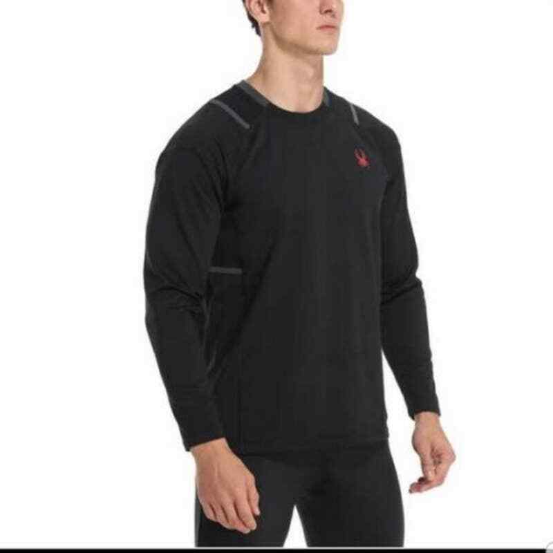 Spyder Men's Active Long Sleeve Tee T-Shirt ProWeb Microfleece Black XL ...