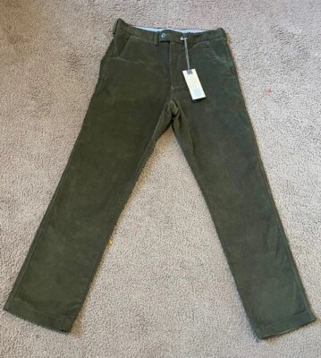 Samuel Windsor Dark Olive Cord Pants Mens 32 (32x30) Corduroy | eBay