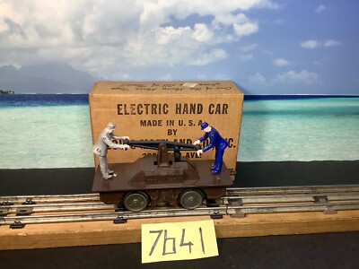 1950's VINTAGE O SCALE MARX ELECTRIC HAND CAR TRAIN #2002 W/ORIGINAL ...