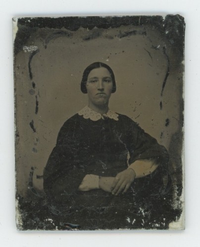 CIRCA 1860'S Hand Tinted AMBROTYPE Beautiful Young Woman in Victorian ...