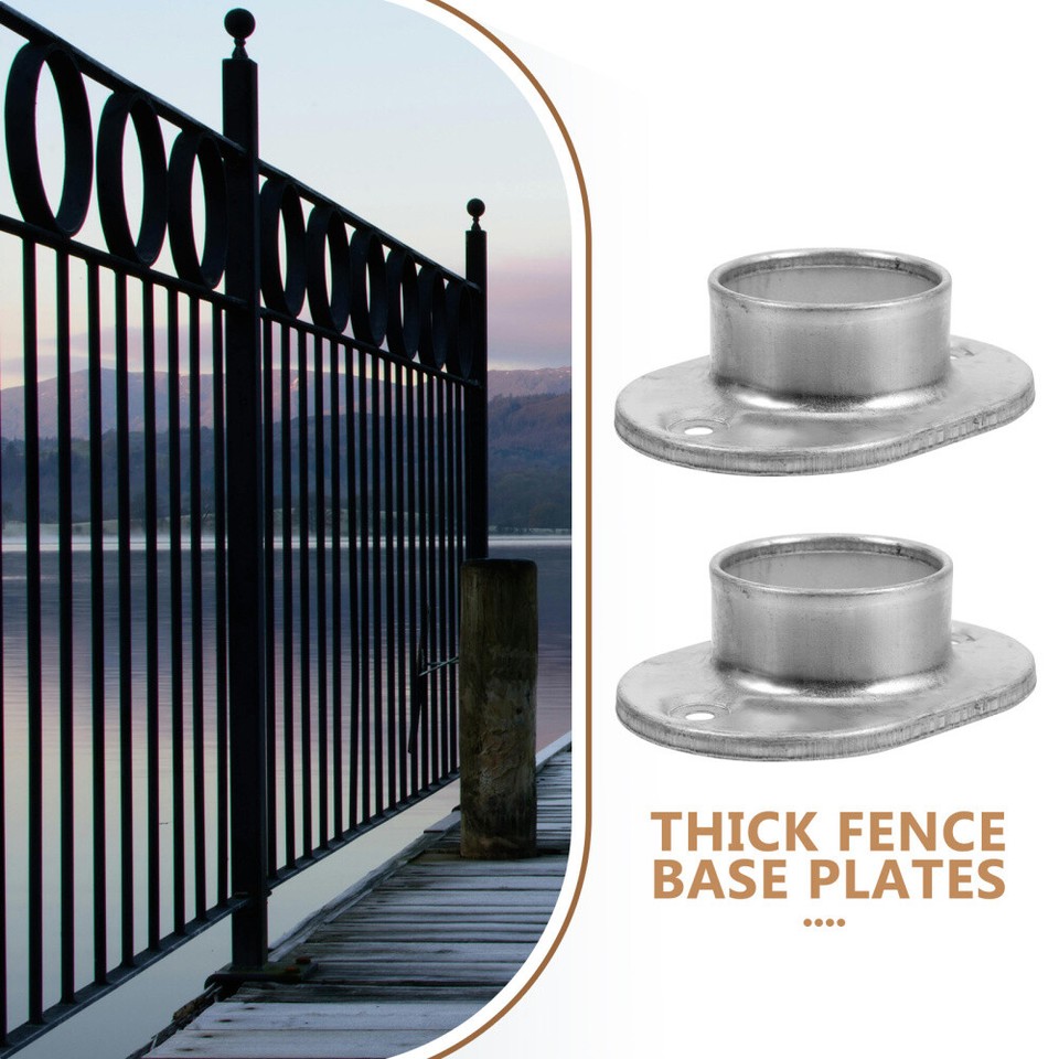 6 Pcs Round Tube Base Heavy Duty Pole Flange Socket Hand Rail Bracket ...