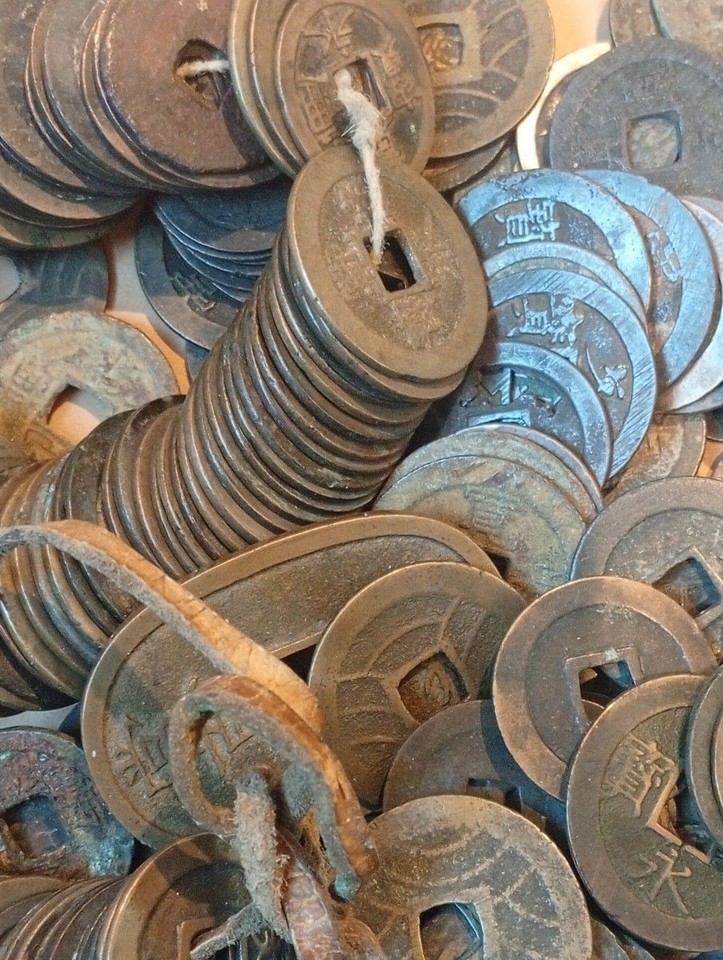 4LB Kan'ei Tsuho & Other Coins Bulk Set: Japanese Antique Old Edo ...