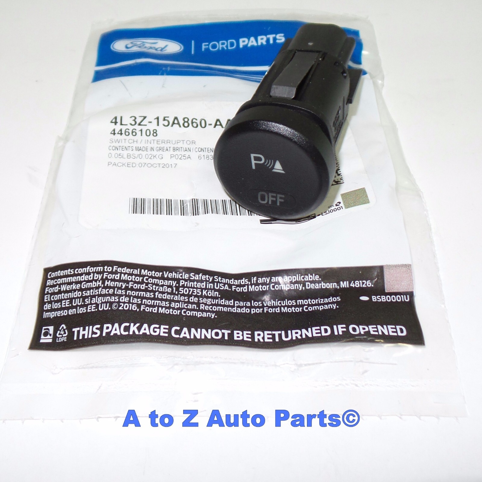 Ford F150, F250 Super Duty Reverse Sensor Back Up Park Aid Dash Switch ...