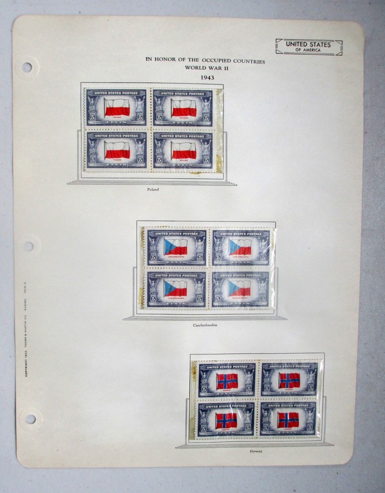 1943-WW2 Occupied Countries Flags Blocks of 4 MNH OG stamps | eBay
