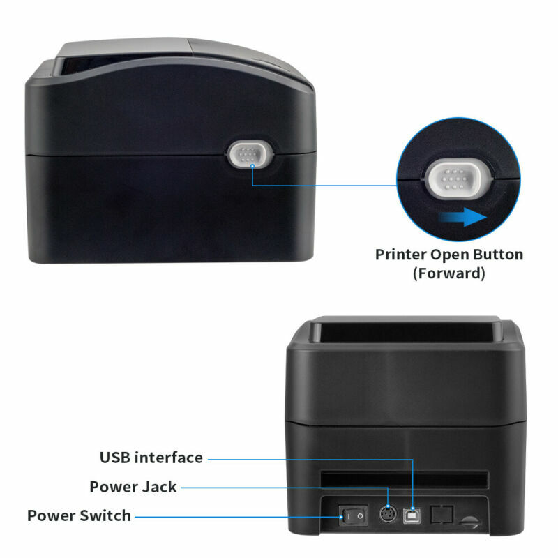 Shipping Label printer USB Direct thermal barcode w/ 4*6 inch x 6 rolls ...