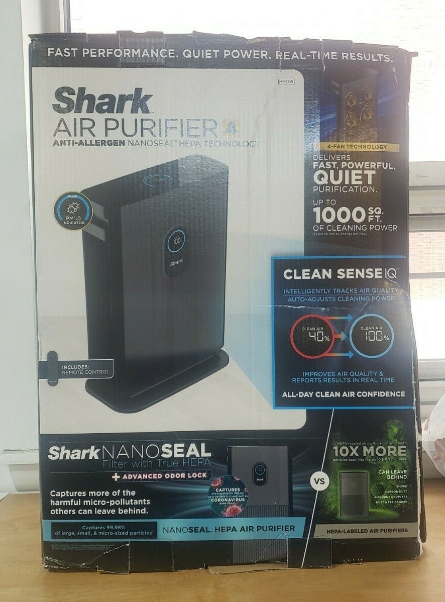 SHARK AIR PURIFIER 4 TRUE HEPA W/ ADVANCED ODOR LOCK HE405 *DISTRESSED ...