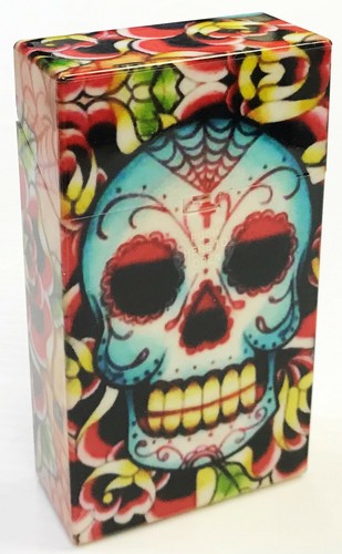 Eclipse Bright Candy Skull Hard Plastic Crushproof Cigarette Case, 100s ...