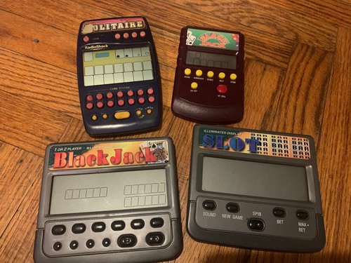 Radio Shack Handheld Game Lot of 4 Black Jack, Solitaire, Slots Vintage ...