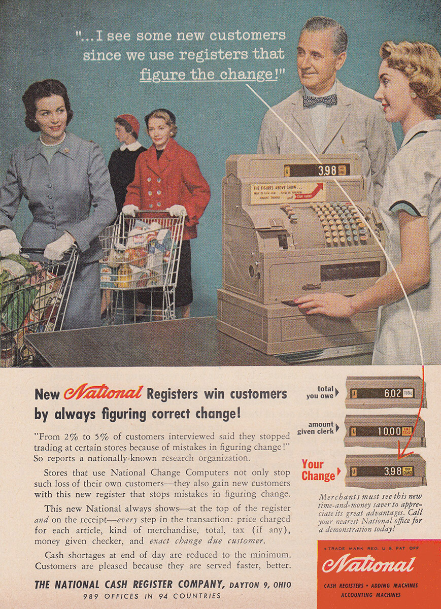 1957 National Cash Register: Register that Figure the Change Vintage ...