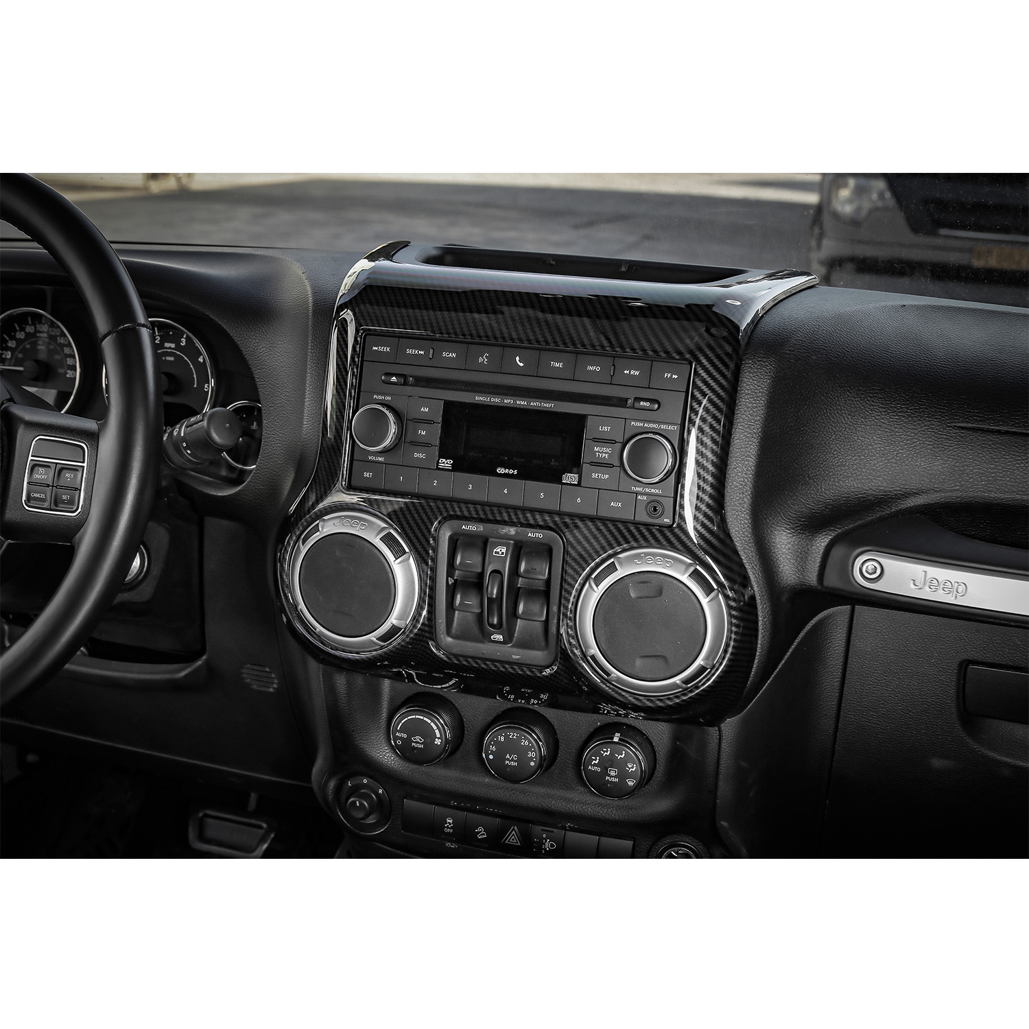 Carbon Fiber Dashboard Center Control Cover Decor Trim For Jeep ...