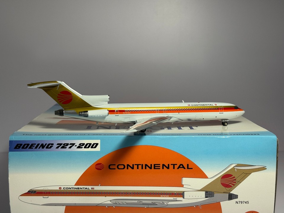 Inflight 1:200 Continental Airlines Boeing 727-200 N79745 Red Meatball ...