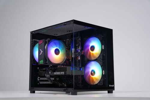 VitrA Mini Desktop Gaming PC GeForce RTX RGB Lighting Black Dedicated ...