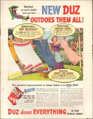 1949 Vintage ad Duz Laundry detergent art Laundry Basket apron 07/26/25 ...