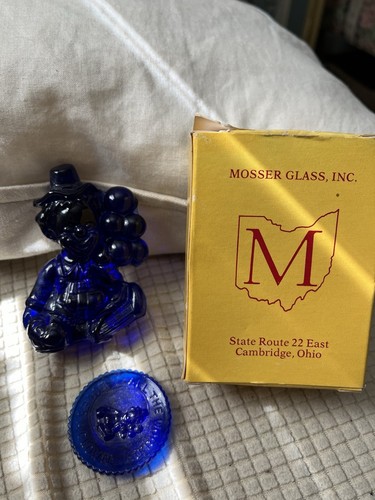 Mosser Lyle Clown Colbalt Glass 81 And Mini Plate In Original Box ...