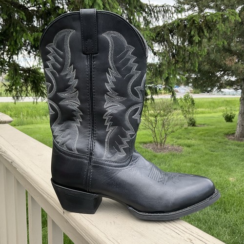 Laredo Boots Birchwood Style Black Leather Western Cowboy 68450 Mens ...