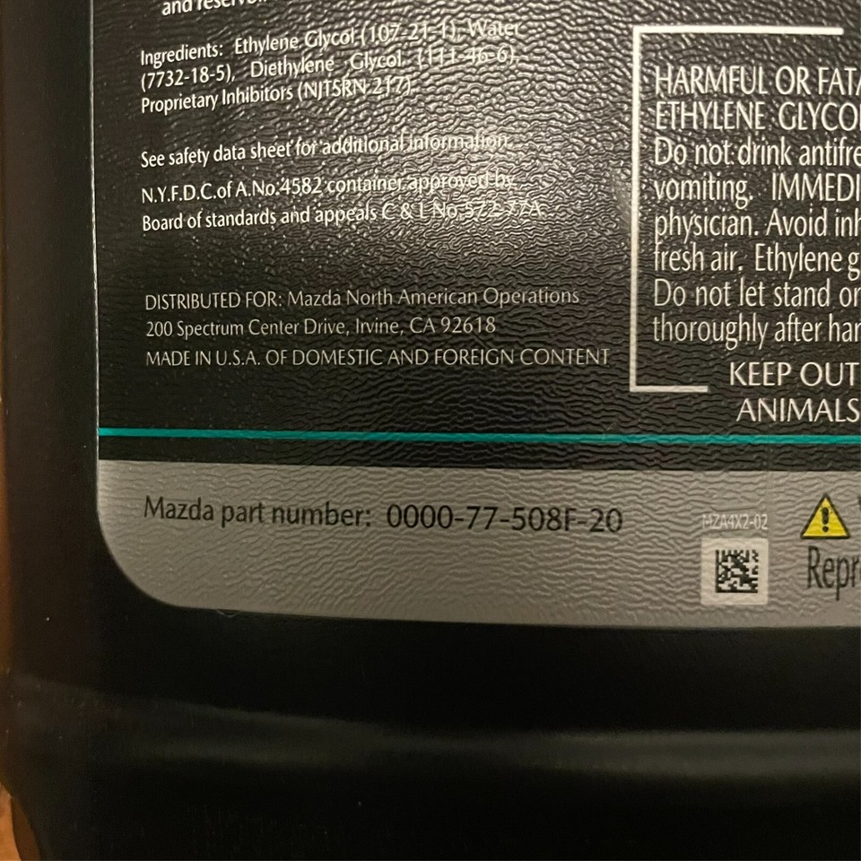 Genuine Mazda FL-22 (0000-77-508F-20) Engine Coolant/Antifreeze - 1 ...