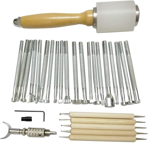 Leather Carving Working Saddle Making Tools 20 PCS DIY Leather Stamping ...