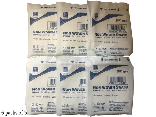 30 Premier Sterile Non Woven Medical Gauze First Aid Hospital Swabs 7 ...