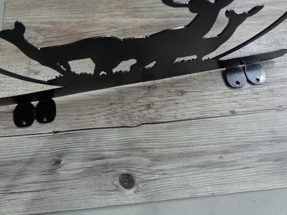 New Deer Oval Mailbox Topper Plasma Cut Metal Art Black Textured Finish ...