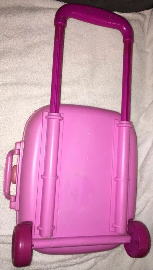 Vintage 2002 Pink Disney Princess Plastic Rolling Carry-On Suitcase ...