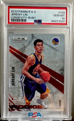 2010 Panini R&S JEREMY LIN #129 RC Longevity Ruby Rookie PSA 10 /250 ...
