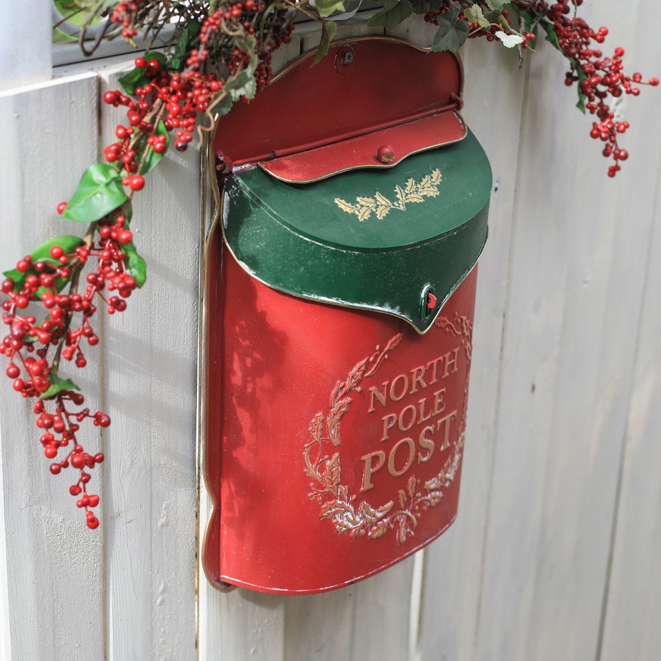 Vintage Rustic Letter Box Post Box Wall Mounted Decorative Metal ...