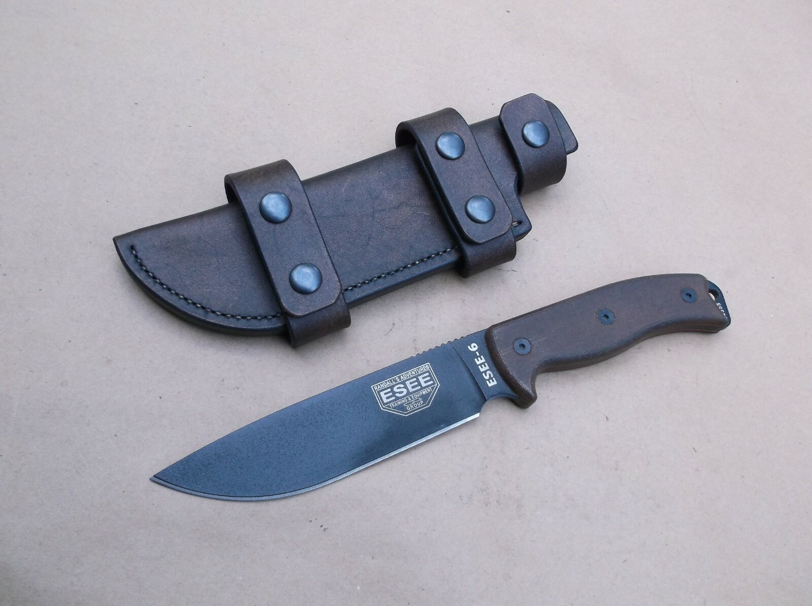 ESEE 6 CUSTOM LEATHER SHEATH (SHEATH ONLY) !READ DESCRIPTION! | eBay