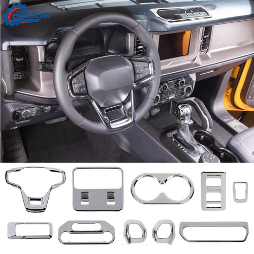 Chrome Full Set Inner Center Console Trim Kit Cover For Ford Bronco ...
