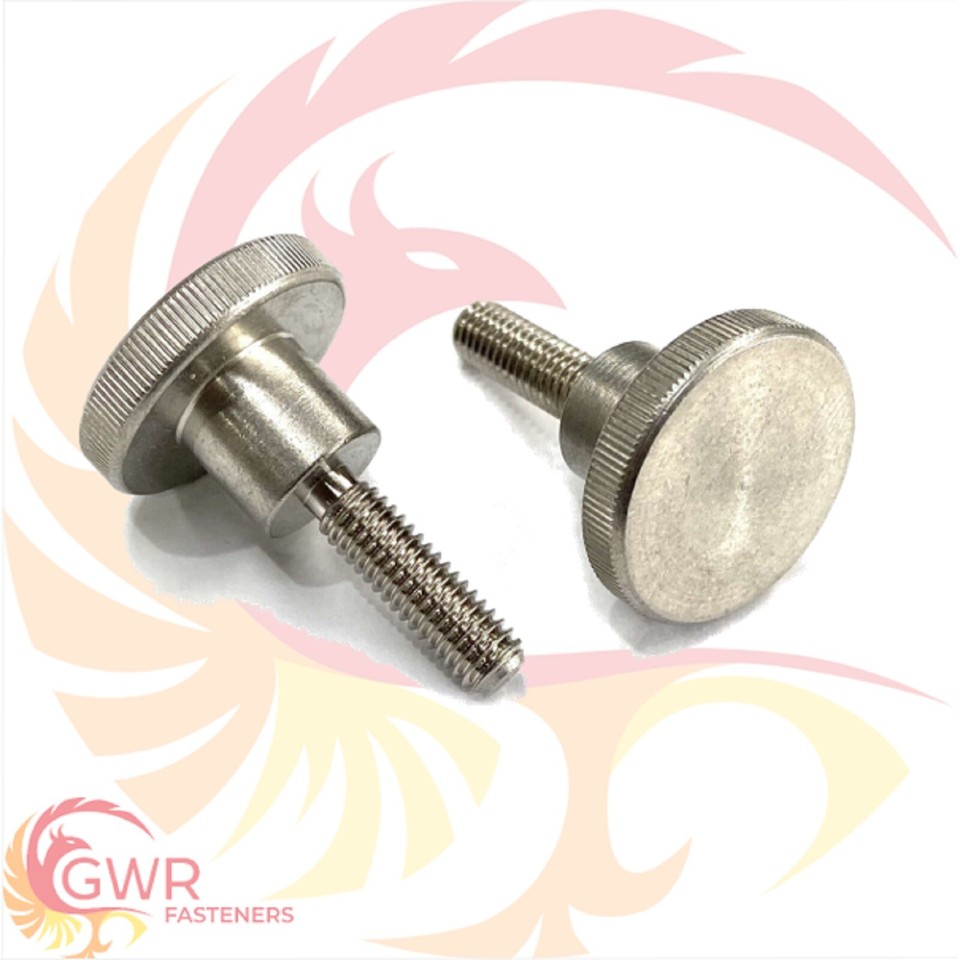 M3 M4 M5 M6 M8 M10 KNURLED THUMB SCREWS A1 STAINLESS STEEL HAND TURN ...