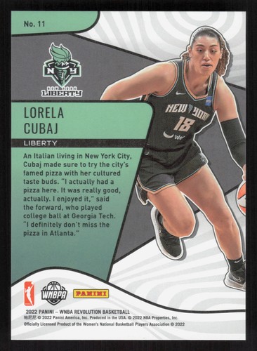 2022 Panini Revolution WNBA #11 Lorela Cubaj Rookie Revolution RC | eBay