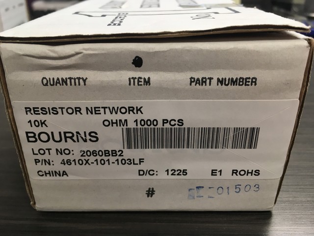 25 Bourns USA 10k Ohms 10 Pins 9 Resistors Network Array 4610x-101 ...