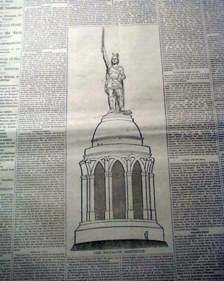 HERMANNSDENKMAL Chieftain Arminius Memorial Monument Dedication 1875 ...