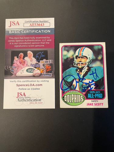 Jake Scott signed 1976 TOPPS Card w/ "#13" Inscription Super Bowl VII ...
