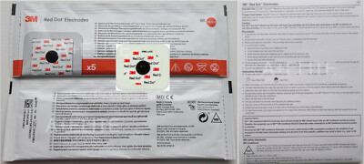 3M 2570-5 RED DOT ECG Radiolucent Monitoring Electrode 1.60" x 1.36" 5 ...