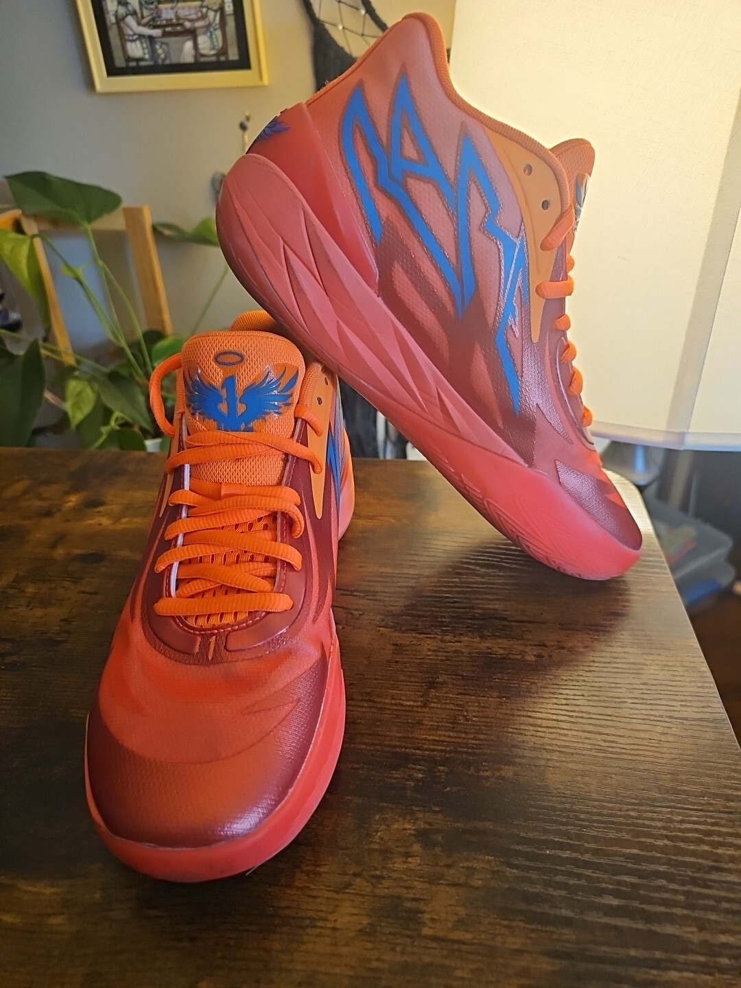 RARE Puma MELO MB.02 Supernova Fiery Coal/Orange Bask… - Gem