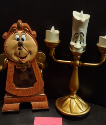 Disney Parks Beauty & the Beast Cogsworth Clock and Lumiere Light Up ...