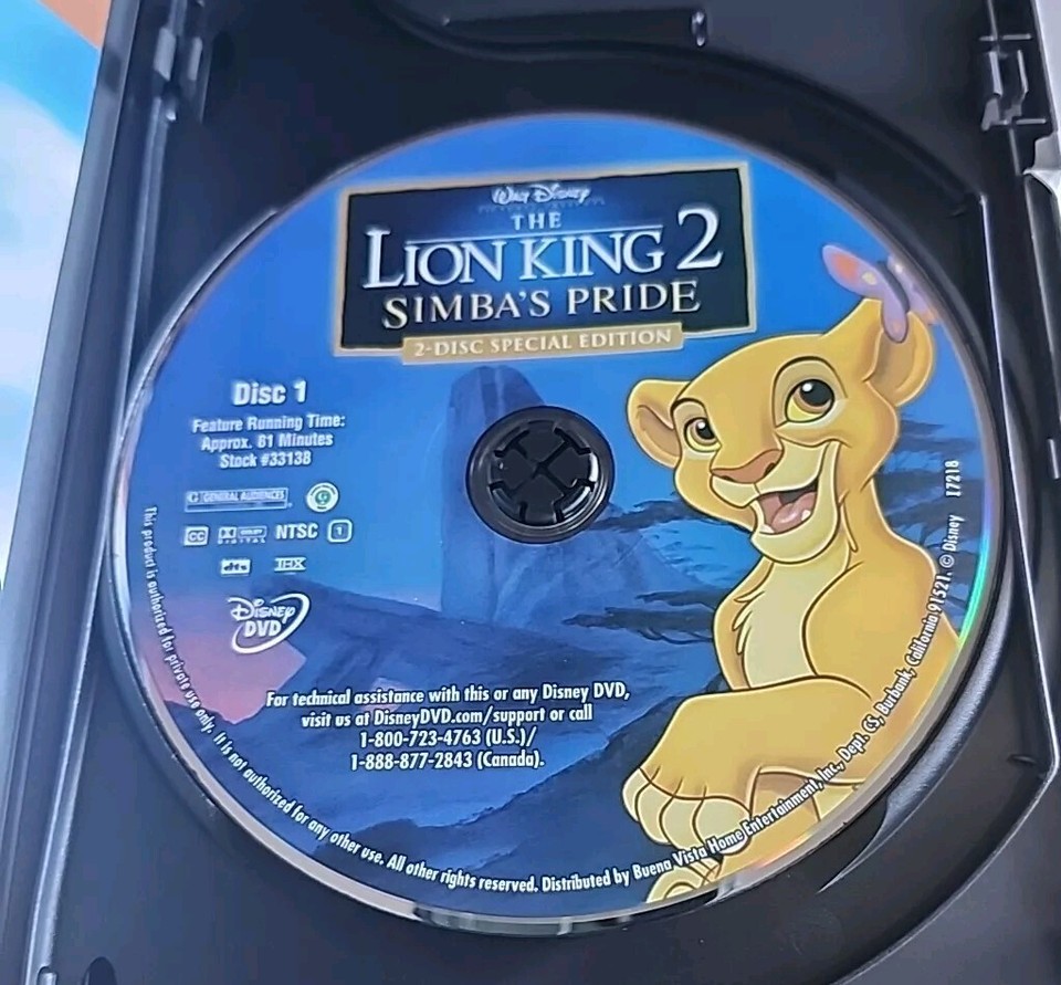 The Lion King 2: Simba's Pride (Two-Disc Special Edition) DVDs Disney ...