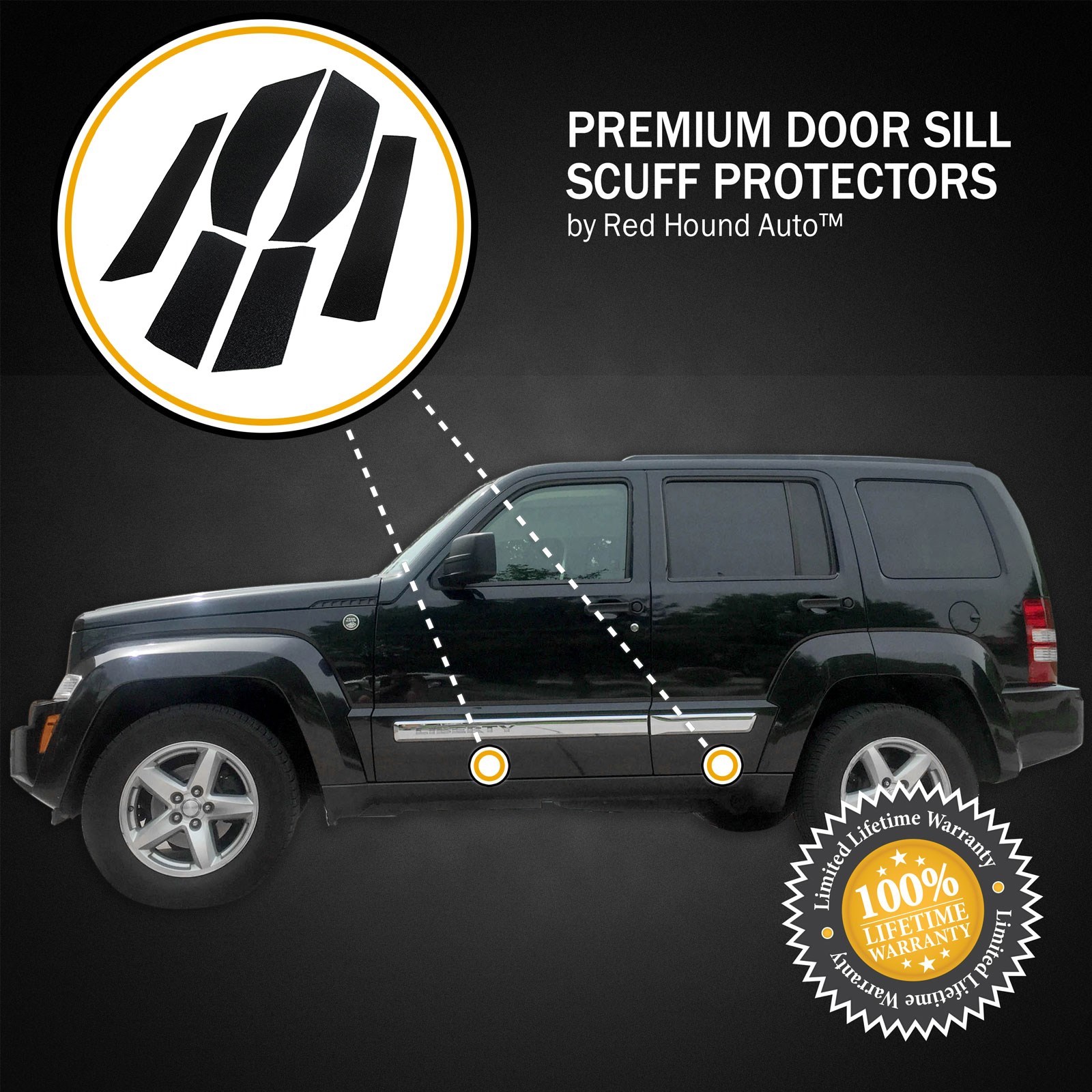 08-12 Fits Jeep Liberty 6pc Door Sill Step Protector Threshold Scuff ...