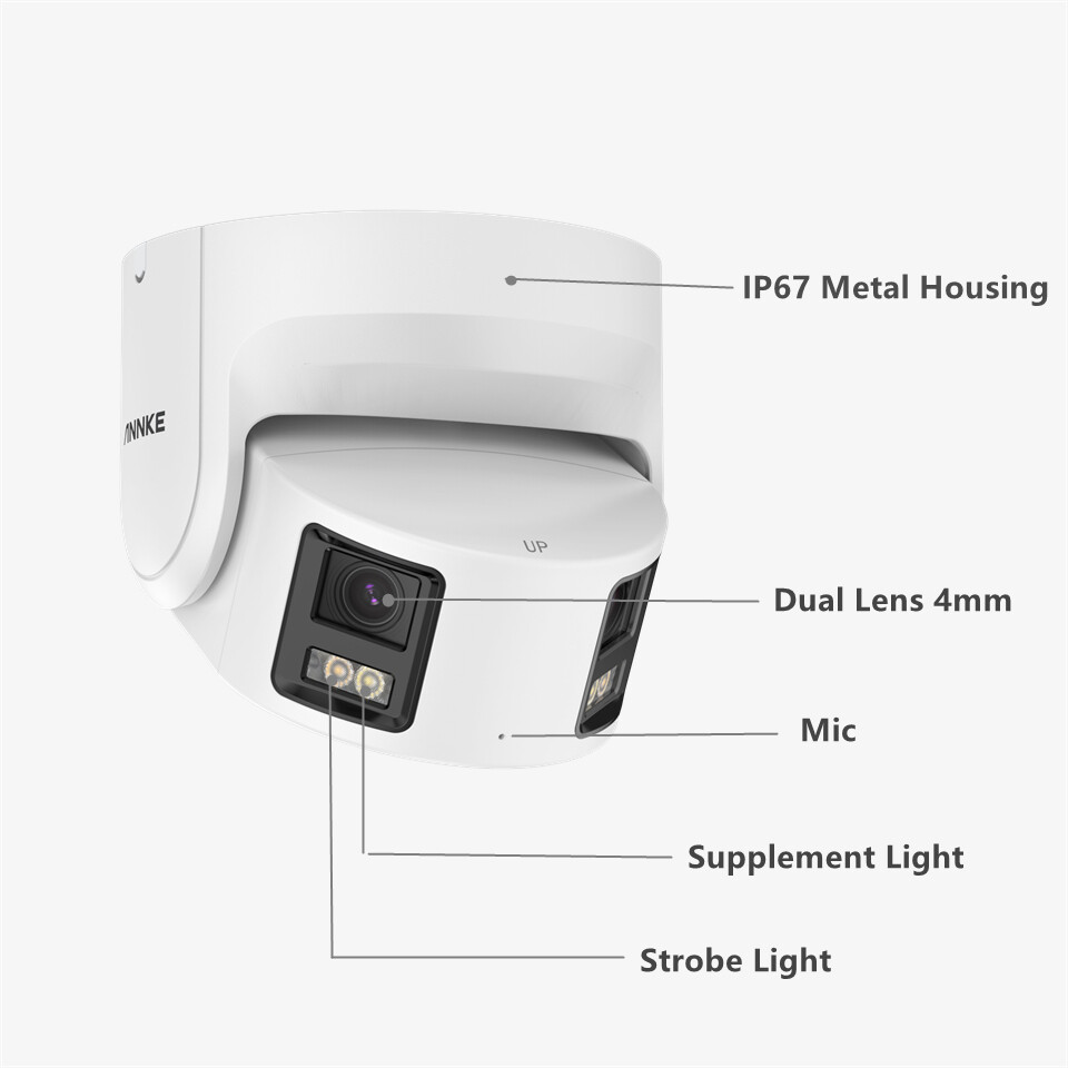 ANNKE 8MP Dual Lens 4K PoE Security IP Camera Color Night Vision Two ...
