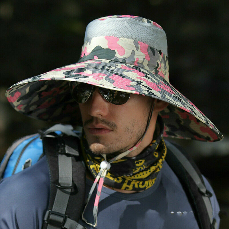 Brim Boonie Hat UPF 50+ Mesh Bucket Outdoor Caps Tactical Camo 15CM ...
