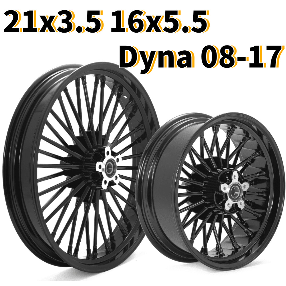 21x3.5 16x5.5 Fat Spoke Wheels Rims for Harley Dyna Street Bob 08-17 ...