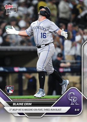 2025 Topps Now 700 Blaine Crim Colorado Rockies RC 1st MLB Hit HR Blast ...