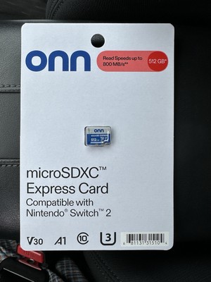 Onn 512gb microSD Express Card for Nintendo Switch 2 (Micro SD Ex ...